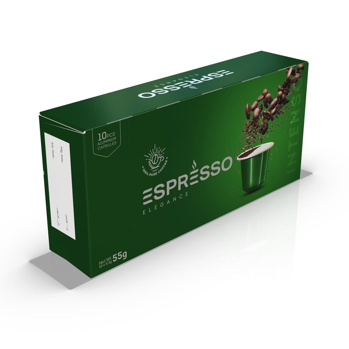 Espresso Elegance Coffee Capsules Dark 10 x 5.5g | كبسولات اسبرسو قهوة – 2kShopping