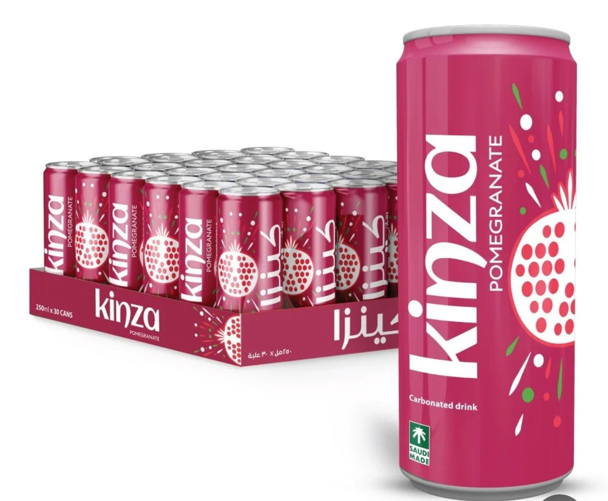 Kinza Pomegranate Carbonated Drink Box of 30 x 250ml | كينزا بطعم الرم ...
