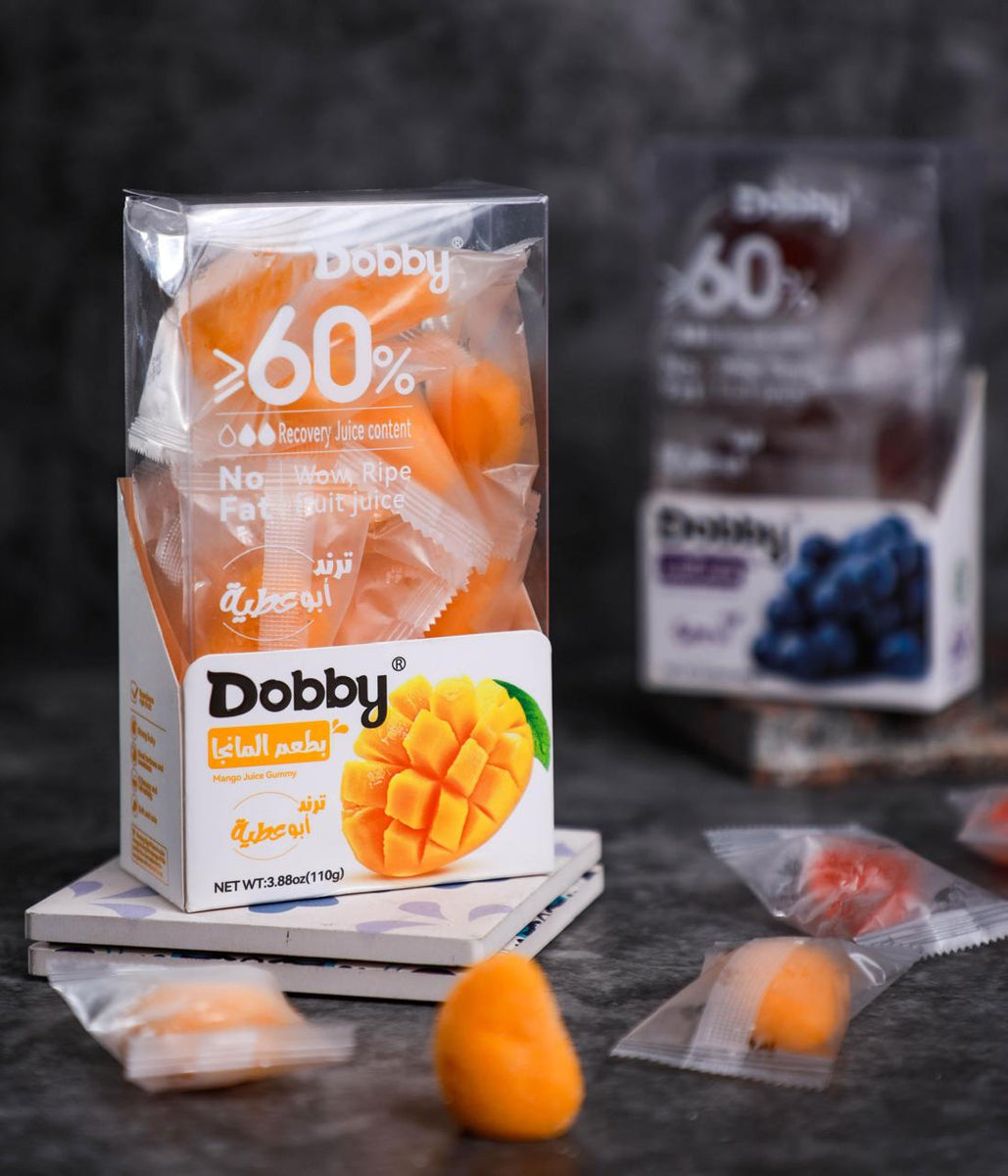 Abu Atiyah Dobby Mango Juice Gummy Box 24 Pcs x 110g|أبو عطية دوبي كان ...