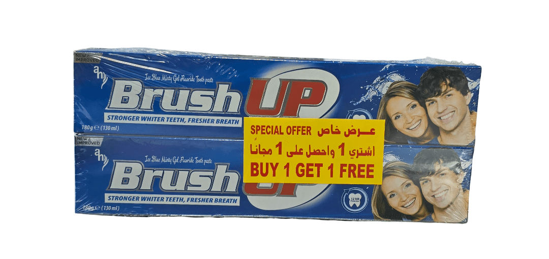 Brush up Whitening Toothpaste Blue Minty Gel 2x180g offer Pack – 2kShopping