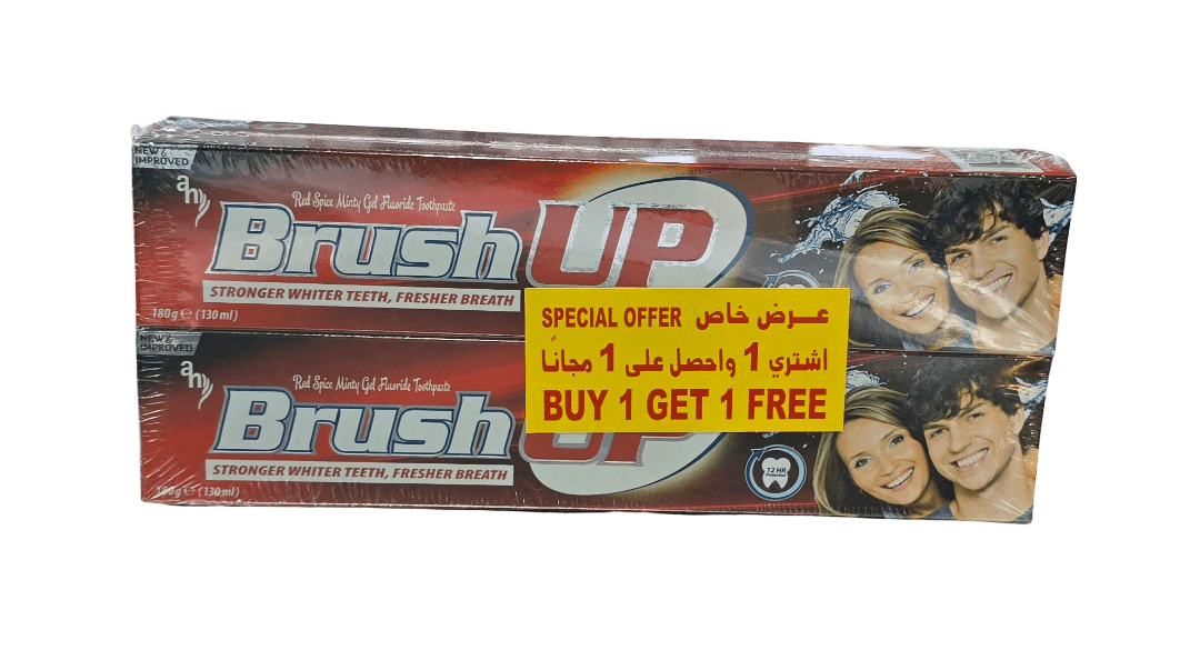 Brush Up Whitening Toothpaste Red Spice Minty Gel 2x180g offer Pack ...